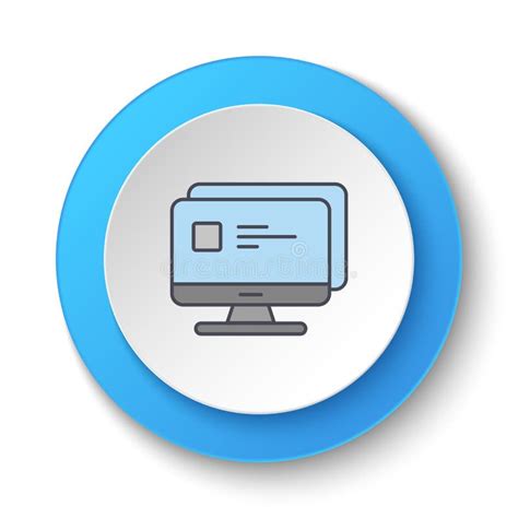 Round Button For Web Icon Access Control Monitor Stock Illustration