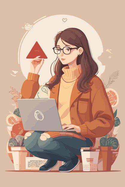 Premium Vector Focused European Software Developer Flat Illustration Of Woman Character In Her