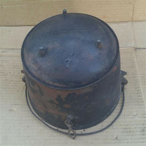 Antique Vintage Gate Marked 7 Cast Iron Kettle Bean Pot 2814088746