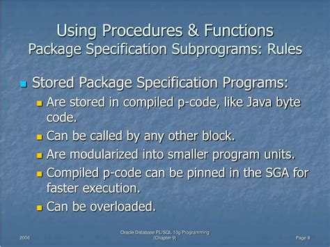 Ppt Using Procedures And Functions Oracle Database Plsql 10g