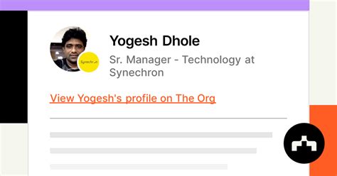 Yogesh Dhole Sr Manager Technology At Synechron The Org