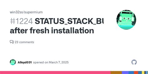 status stack buffer overrun after fresh installation · issue 1224
