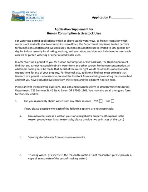 Oregon Application Supplement For Human Consumption And Livestock Uses Fill Out Sign Online And