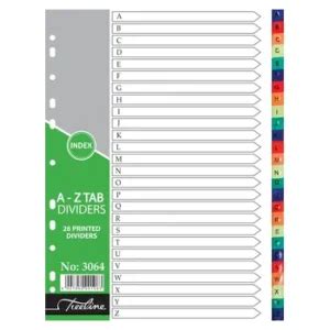 Treeline A Index Divider PVC Colour A Z Tab Printed