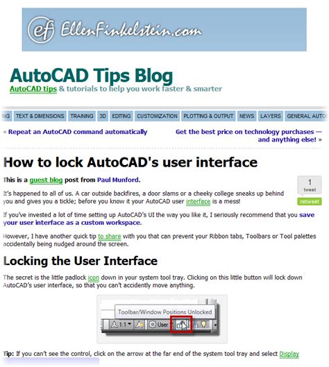 Ellen Finkelstein S AutoCAD Blog How To Lock The AutoCAD S UI