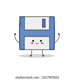 Cute Floppy Disk Cartoon Character Stock Vector Royalty Free Shutterstock