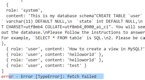 Returns 500 In The Chat Session After Adding The Database Connection