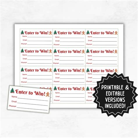 Christmas Raffle Ticket Template Printable Holiday Raffle Tickets