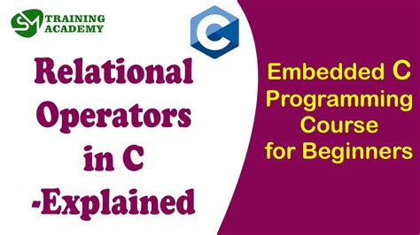 Relational Operators In C Youtube