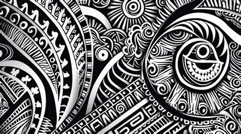 Abstract Black And White Illustration Of Swirling Patterns Premium Ai Generated Image