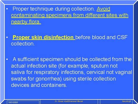 SPECIMEN COLLECTION AND TRANSPORT By Dr Emad Abd