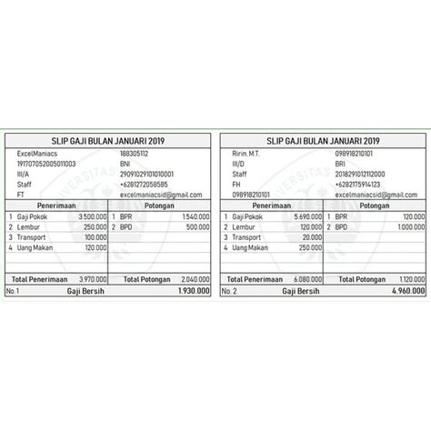 Jual Aplikasi Excel Cetak Slip Gaji Shopee Indonesia