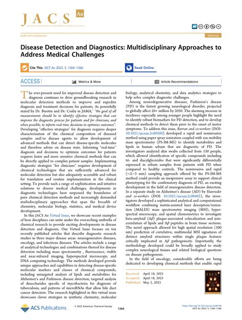 Pdf Disease Detection And Diagnostics Multidisciplinary Approaches To Address Medical Challenges