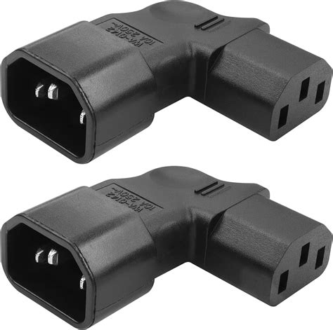 C14 To C13 Power Adapter Yacsejao 2pcs Iec320 C14 To C13 Right Angle Power Adapter
