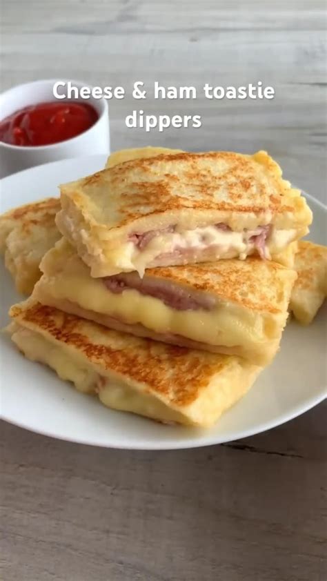 Cheese And Ham Toastie Dippers🧀 Easy Snack Recipes Recipes Yummy Food