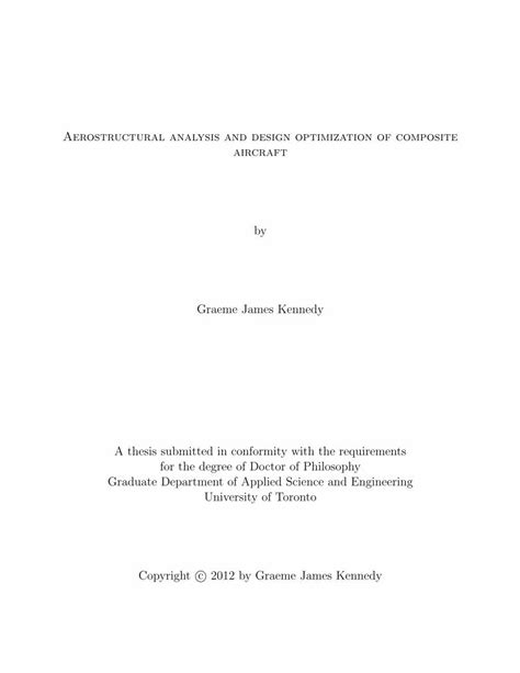 Pdf Aerostructural Analysis And Design Optimization Of