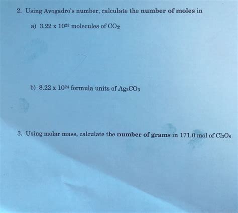 Solved Using Avogadro S Number Calculate The Number Of Chegg Com
