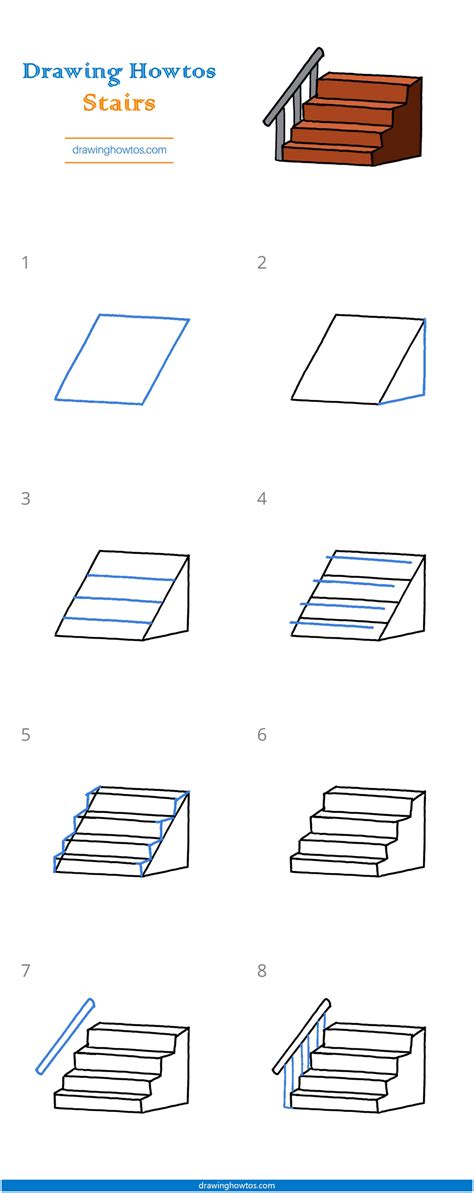 How To Draw Stairs Step By Step Easy Drawing Guides Drawing Howtos