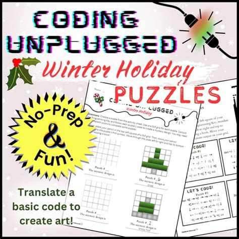 Coding Unplugged│winter Holiday And Christmas Offline Puzzles For Middle School