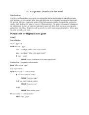 4 3 Pseudocode Revisited Docx 4 3 Assignment Pseudocode Revisited