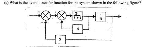 Solved C What Is The Overall Transfer Function For The Chegg