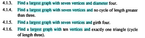413 Find A Largest Graph With Seven Vertices And Diameter Four 414 Find A Largest Graph With 413 Find A Largest Graph With Seven Vertices And Diameter Four 414 Find A Largest Graph With