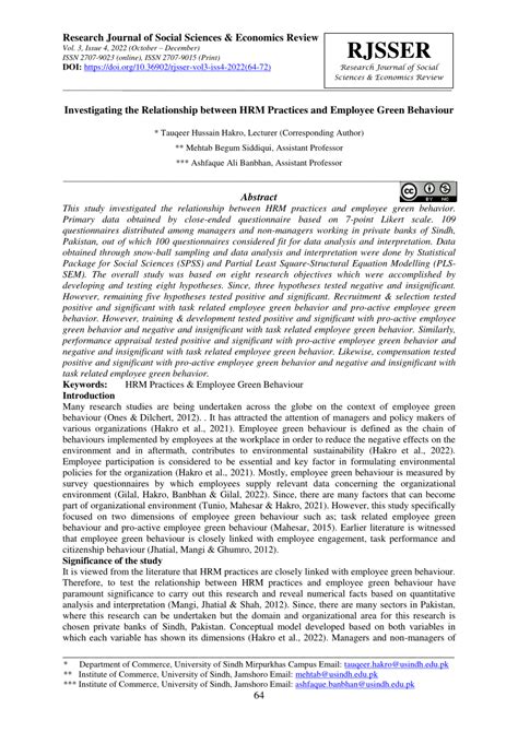 Pdf Rjsser Investigating The Relationship Between Hrm Practices And