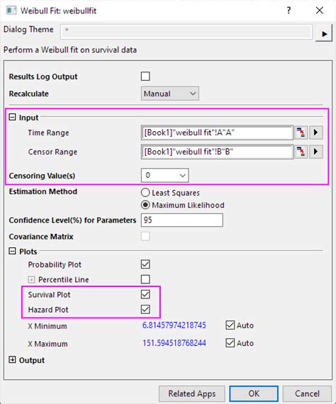 Help Online Tutorials Weibull Fit