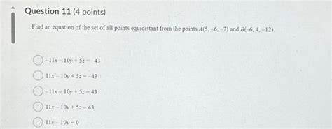 Solved Question Points Find An Equation Of The Set Of Chegg Com