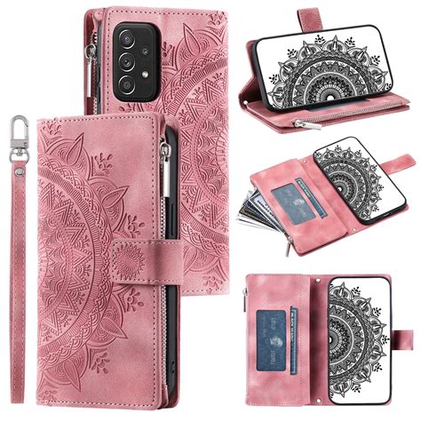 Dteck For Samsung Galaxy A G Wallet Case Magnetic Cover Zipper Cash Pocket Handbag Multi
