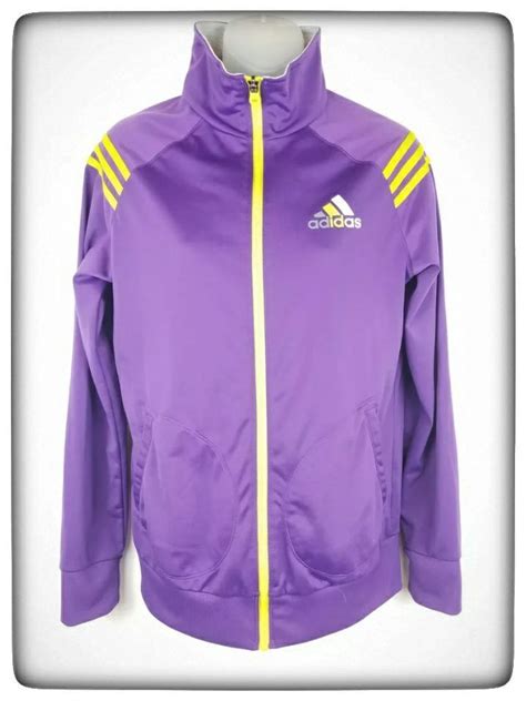 This Is An Adidas Purple Yellow And White Track Jacket Sz M It Zips