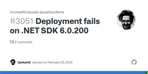 Deployment Fails On NET SDK Issue Microsoft Vscode Azurefunctions GitHub