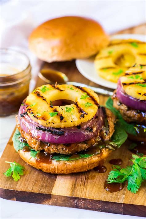 Teriyaki Burgers With Grilled Pineapple