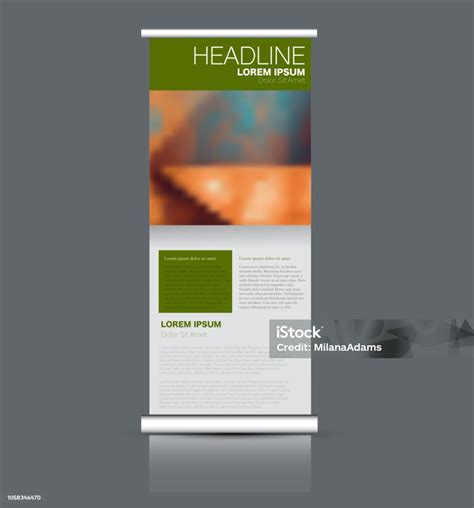 롤업 수직 배너 스탠드 템플릿입니다 비즈니스 교육 프레 젠 테이 션 광고에 대 한 추상적인 배경 개념 편집 가능한 벡터 일러스트입니다 가리기에 대한 스톡 벡터 아트 및 기타