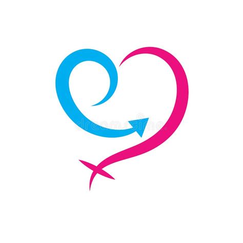 Heart Gender Symbol Logo Icon Of Sexual Consultant Vector Concept