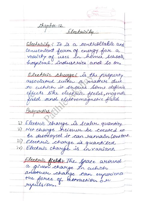 Solution Padhle Electricity Notes 1 Studypool