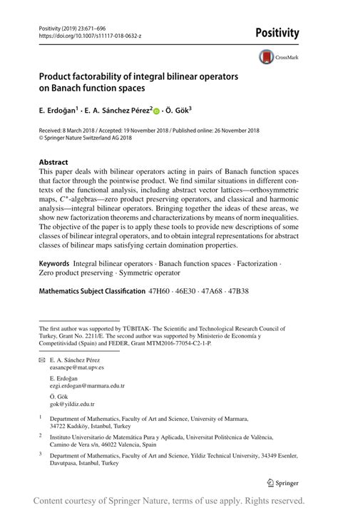 Product Factorability Of Integral Bilinear Operators On Banach Function