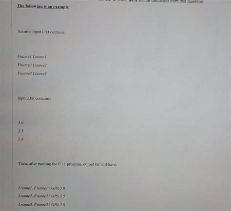 Solved Consider Two Files By The Names Of Input1txt And