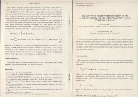 Pdf The Continued Fraction Representation Of The Evolution Matrix For