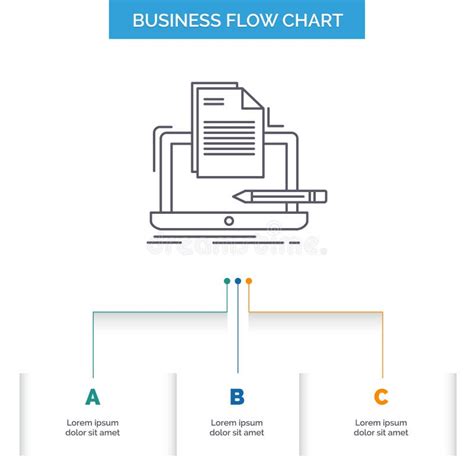 Coder Coding Computer List Paper Business Flow Chart Design With 3 Steps Line Icon For