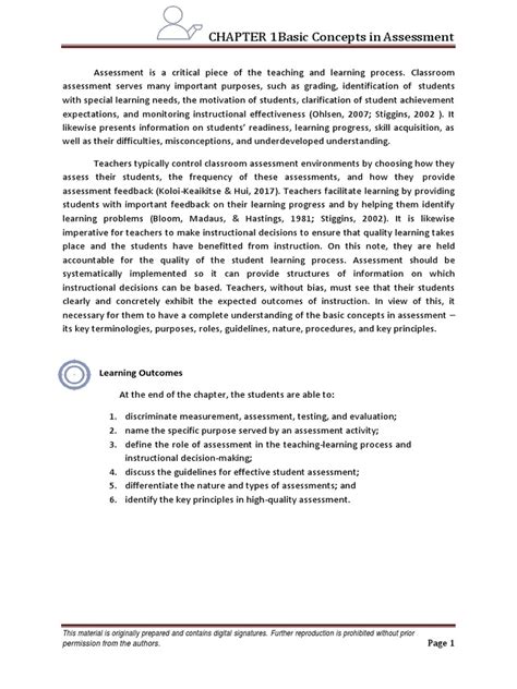 Chapter 1 Basic Concepts In Assessment Docx 2021 Pdf Educational