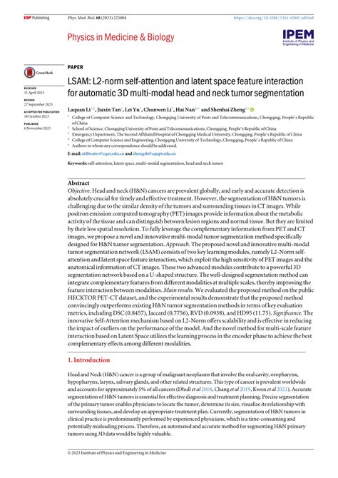 lsam l2 norm self attention and latent space feature interaction for