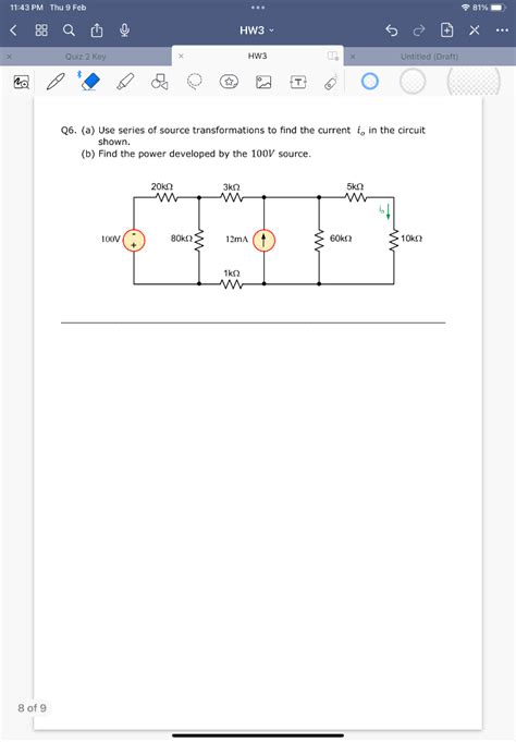 Solved Q A Use Series Of Source Transformations To Find Chegg