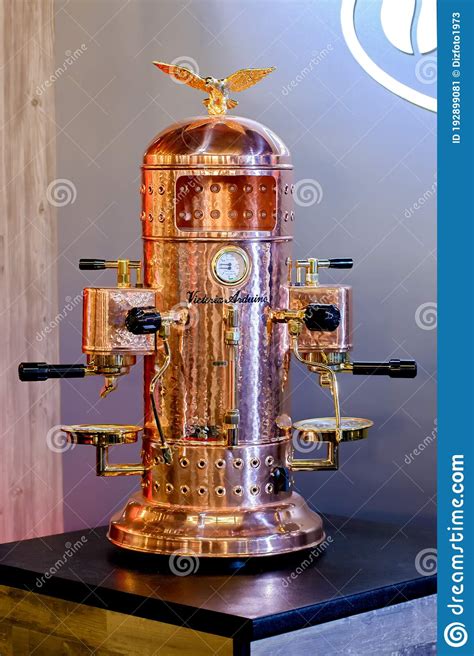 022 Victoria Arduino Coffee Machine In Museum Old Coffee Preparation Methods With Vintage