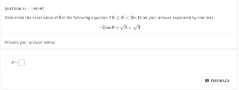 Solved Determine The Exact Value Of In The Following Chegg Com