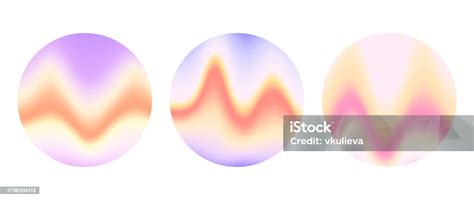 홀로그램 둥근 물결 모양의 그라데이션 배경 세트입니다 흐릿한 액체 파도 벽지 모음입니다 원형의 다채로운 무지개 빛깔의 추상 배경 배너 전단지 표지 포스터 콜라주에 대 한
