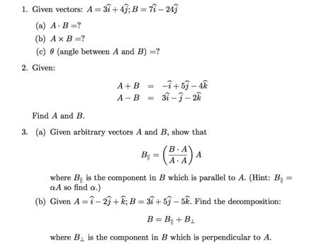 solved 1 given vectors a 3 4j b tî 24 a a b
