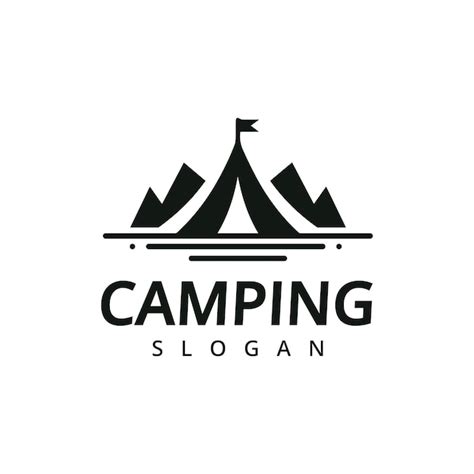 캠핑 로고 터 빈티지 일러스트레이션 템플릿 아이콘 그래픽 디자인 야외 캠핑 자연 모험 여행 관광을 위한 표지판 또는 상징 프리미엄 벡터
