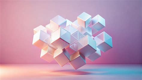 Dynamic Pink Floating Cubes A Minimalist Digital Marketing Design Concept For Modern Branding