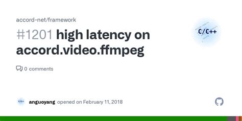 High Latency On Accordvideoffmpeg · Issue 1201 · Accord Netframework · Github